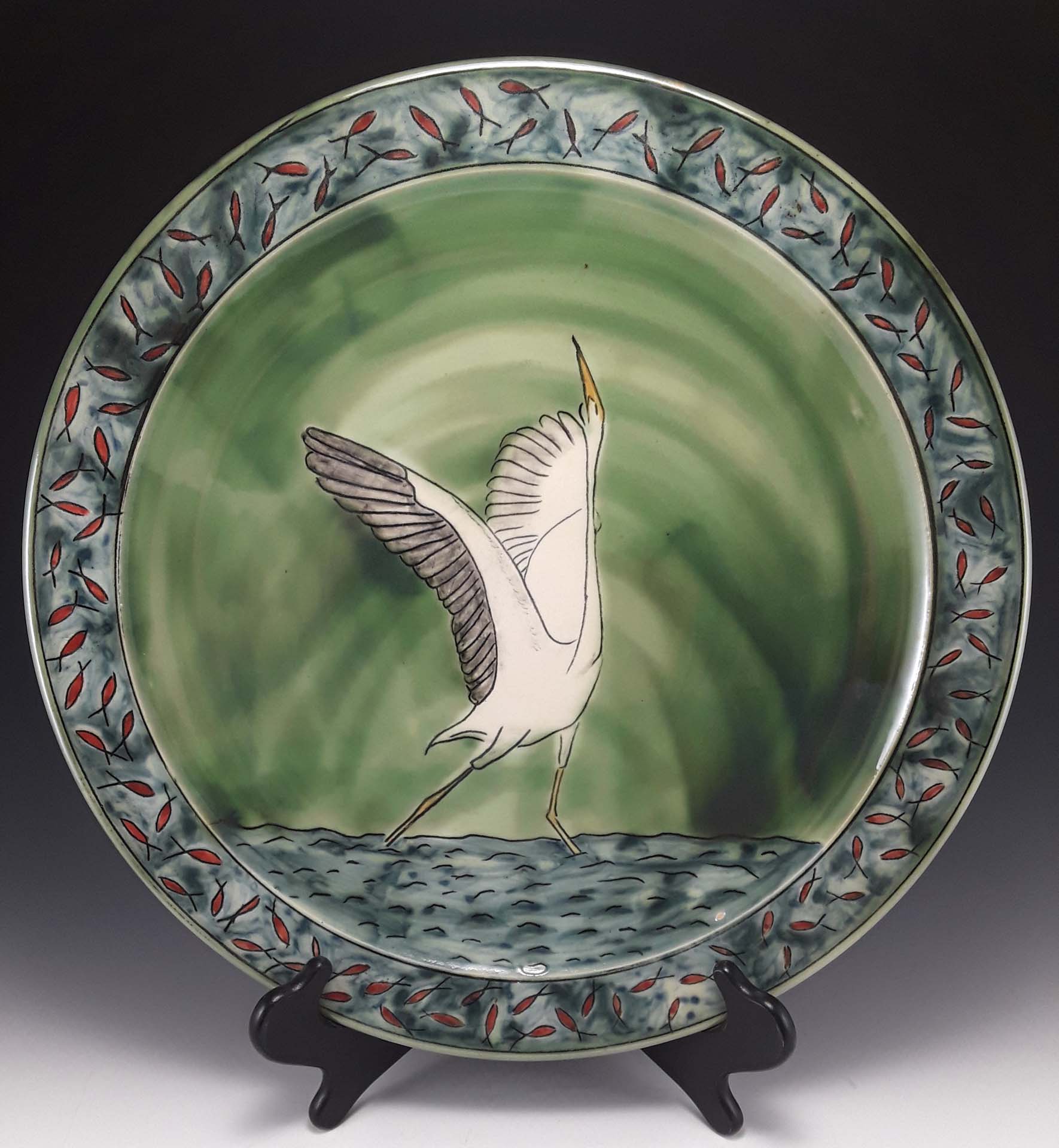 Dancing Crane platter | Lisa Ernst Porcelain
